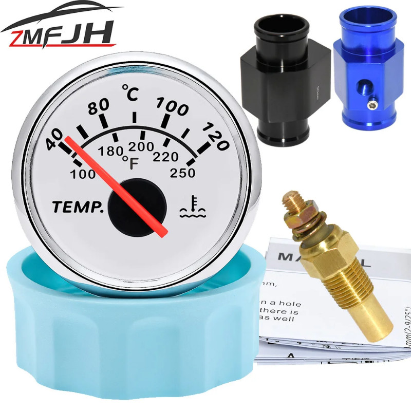 52mm Water Temp Gauge 40-120 Water Temperature Meter 1/8NPT Sensor ...