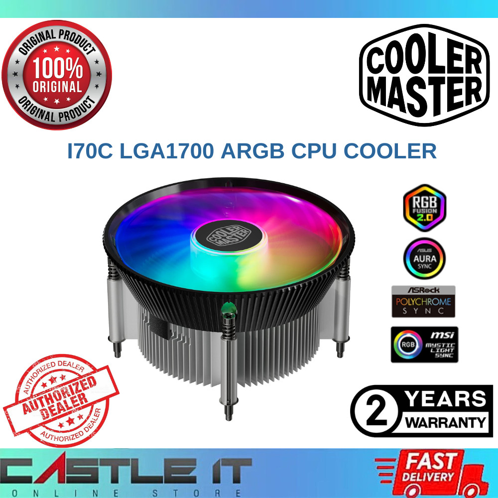 Cooler Master i70C ARGB LGA1700 Intel CPU Cooler Low Profile Efficient ...