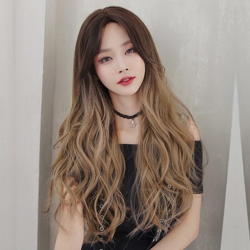 in stock Wig C-0302 Female long hair with eight figure bangs gradually ...