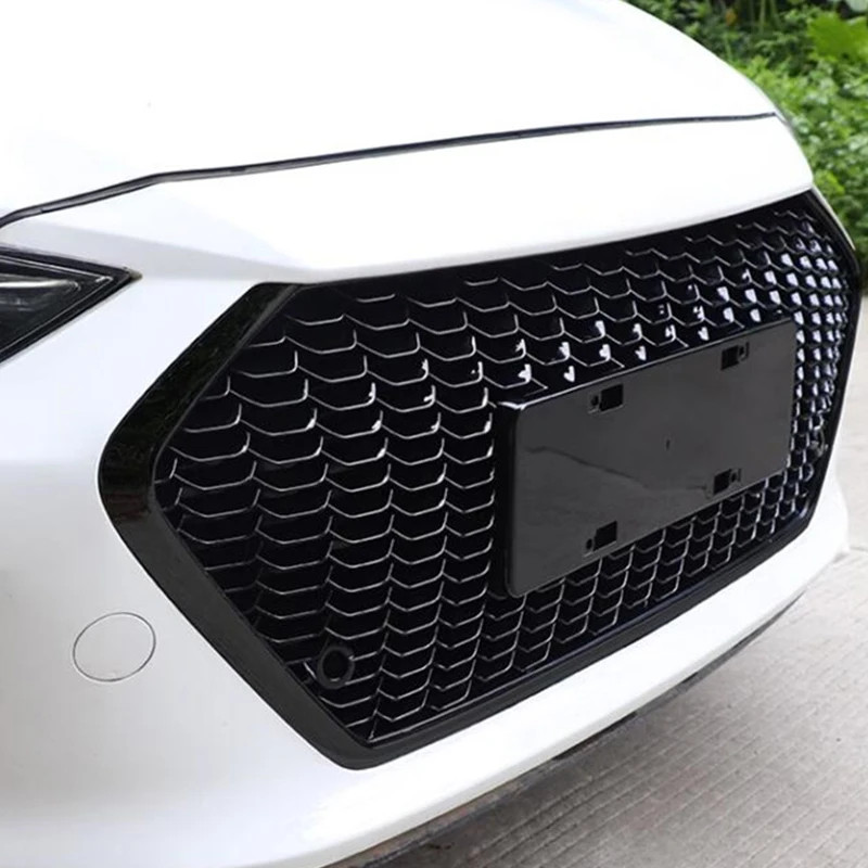For Hyundai Elantra Fish Scale Racing Grills ABS Front Bumper Splitter ...