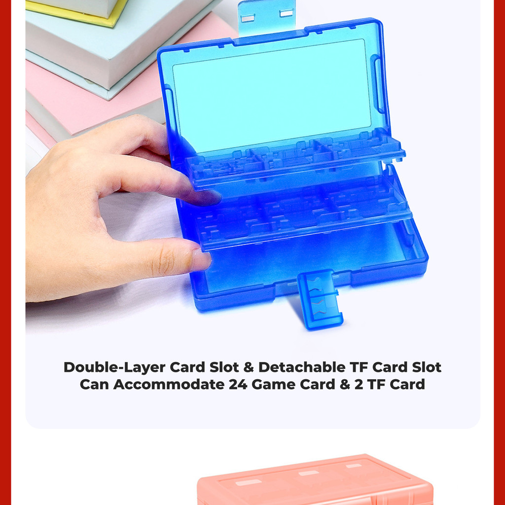 Switch Game Card Storage Box 24 Slot Game Disc Holder Portable Nintendo ...