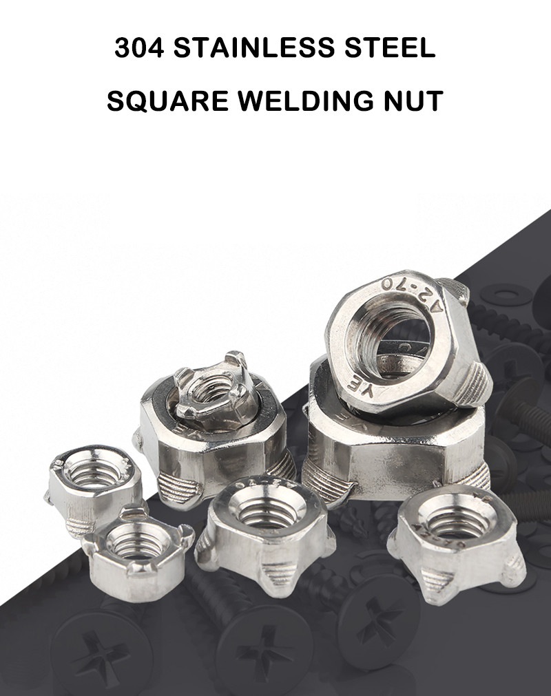 304 Stainless Steel Square Weld Nuts Corner Spot Welding Soldering Nut ...
