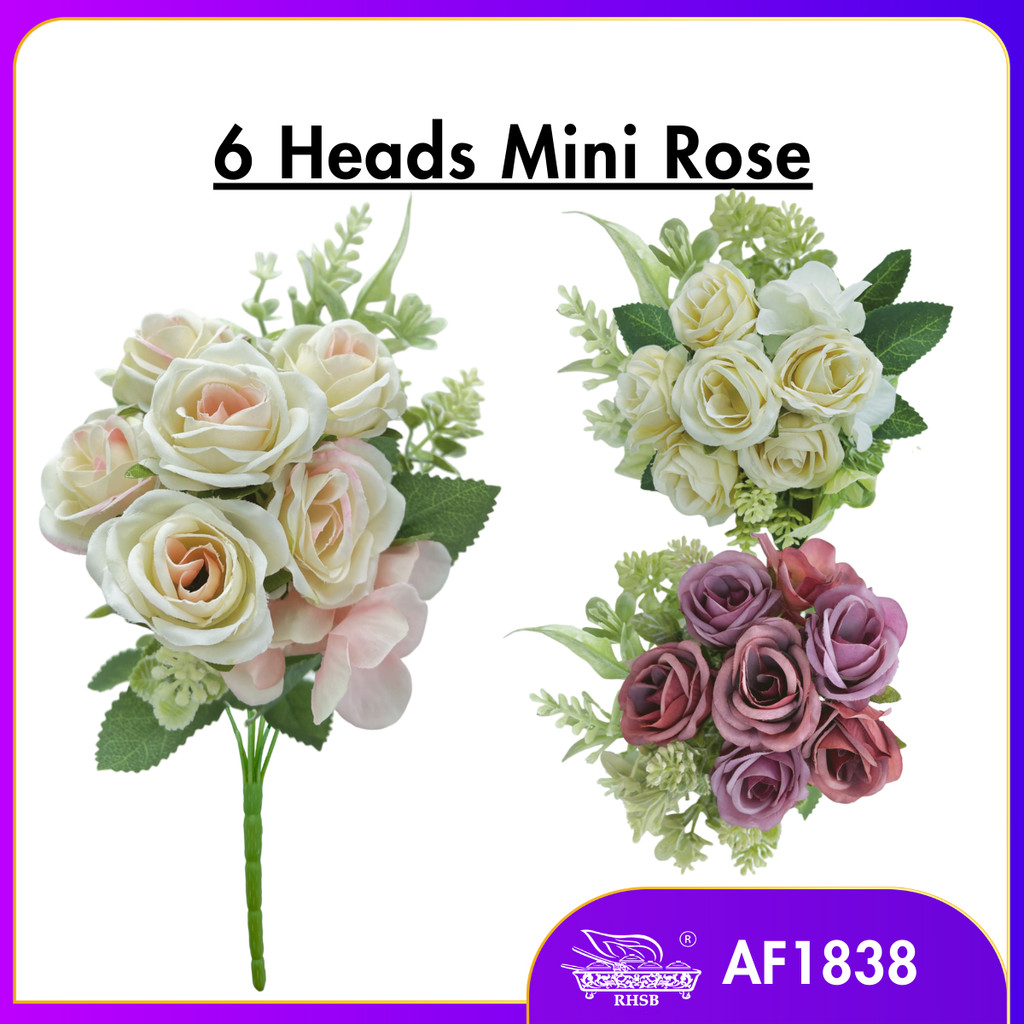 1 BUSH ARTIFICIAL ROSE/ ARTIFICIAL FLOWER/HAND BOUQUET/ LIVING HOME ...
