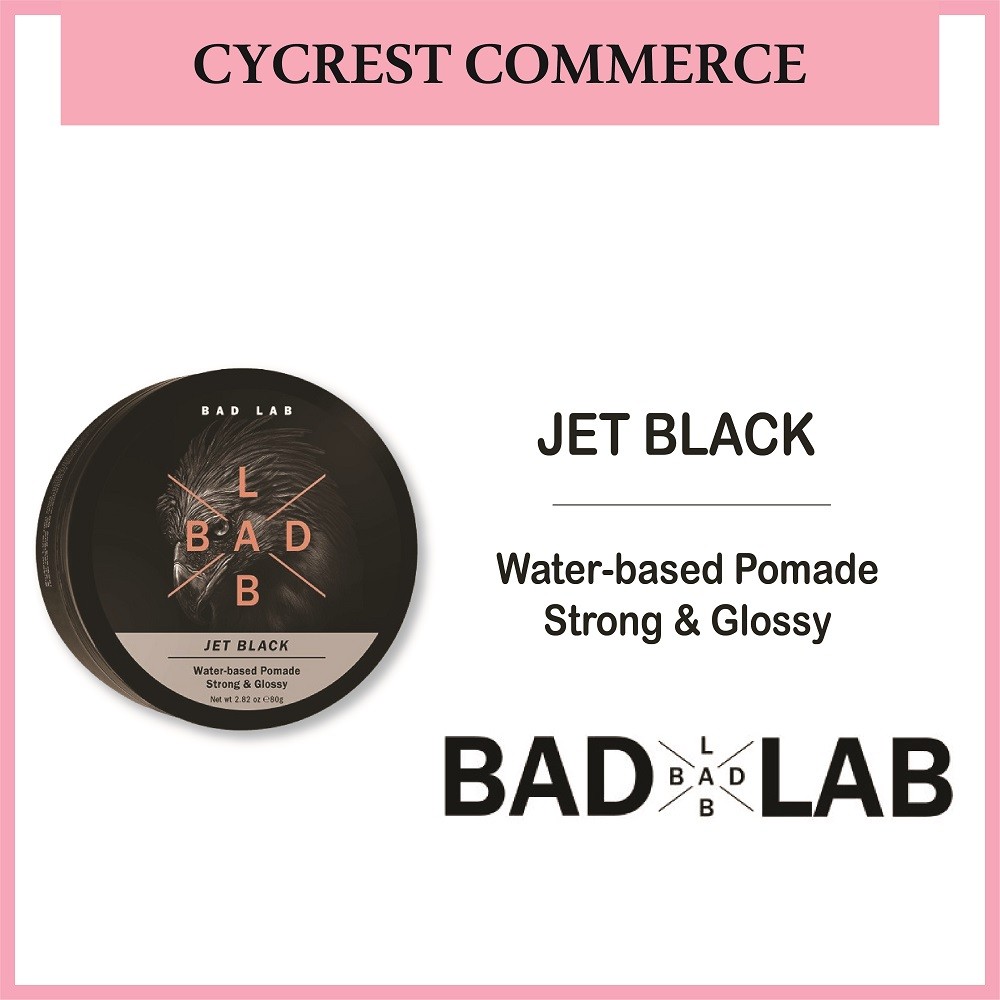 Bad Lab Jet Black Water-based Pomade Strong & Glossy (40g/80g) | Shopee ...