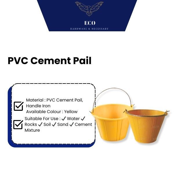 ECO HARDWARE Quality PVC Yellow Cement Pail/Steel Handle/Baldi Simen ...
