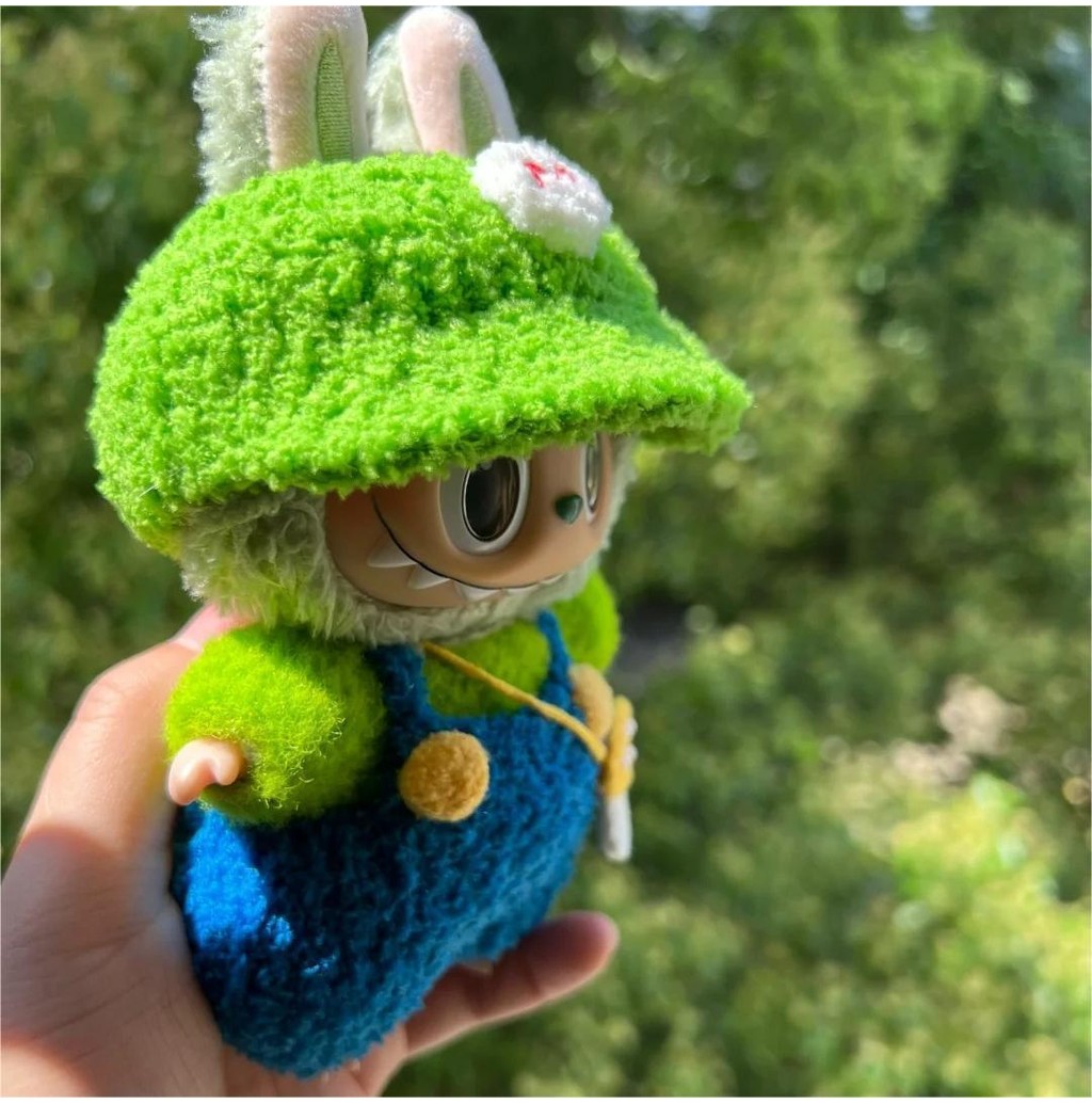 17cm Labubu Doll Clothes Cartoon Green Carrot Mario Romper for Labubu ...