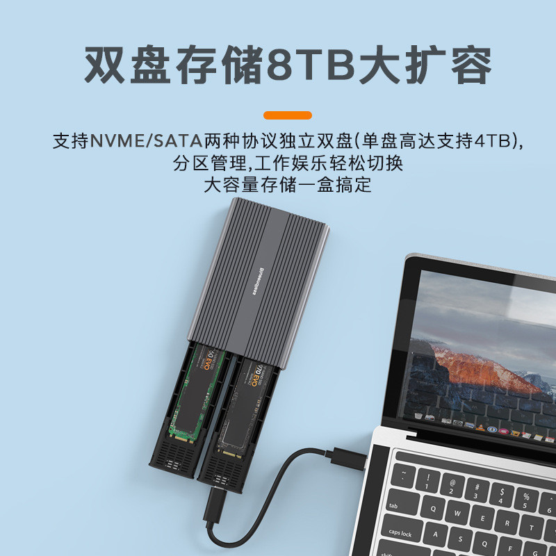 M.2 Dual Protocol Mobile Hard Disk Box nvme/sata Universal Dual Disk ssd External Solid State ...