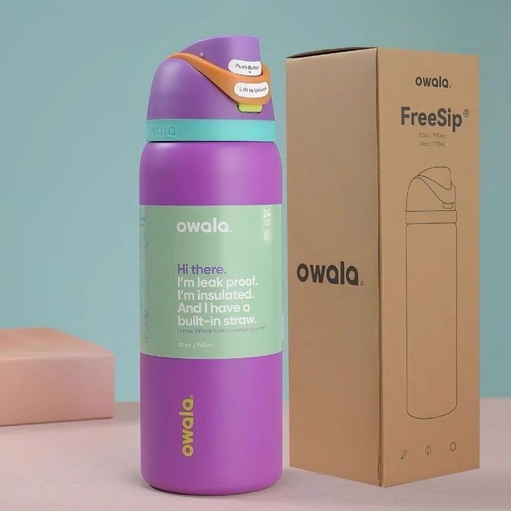 Owala FreeSip Insulated Stainless Steel Water Bottle with Straw 32oz ...