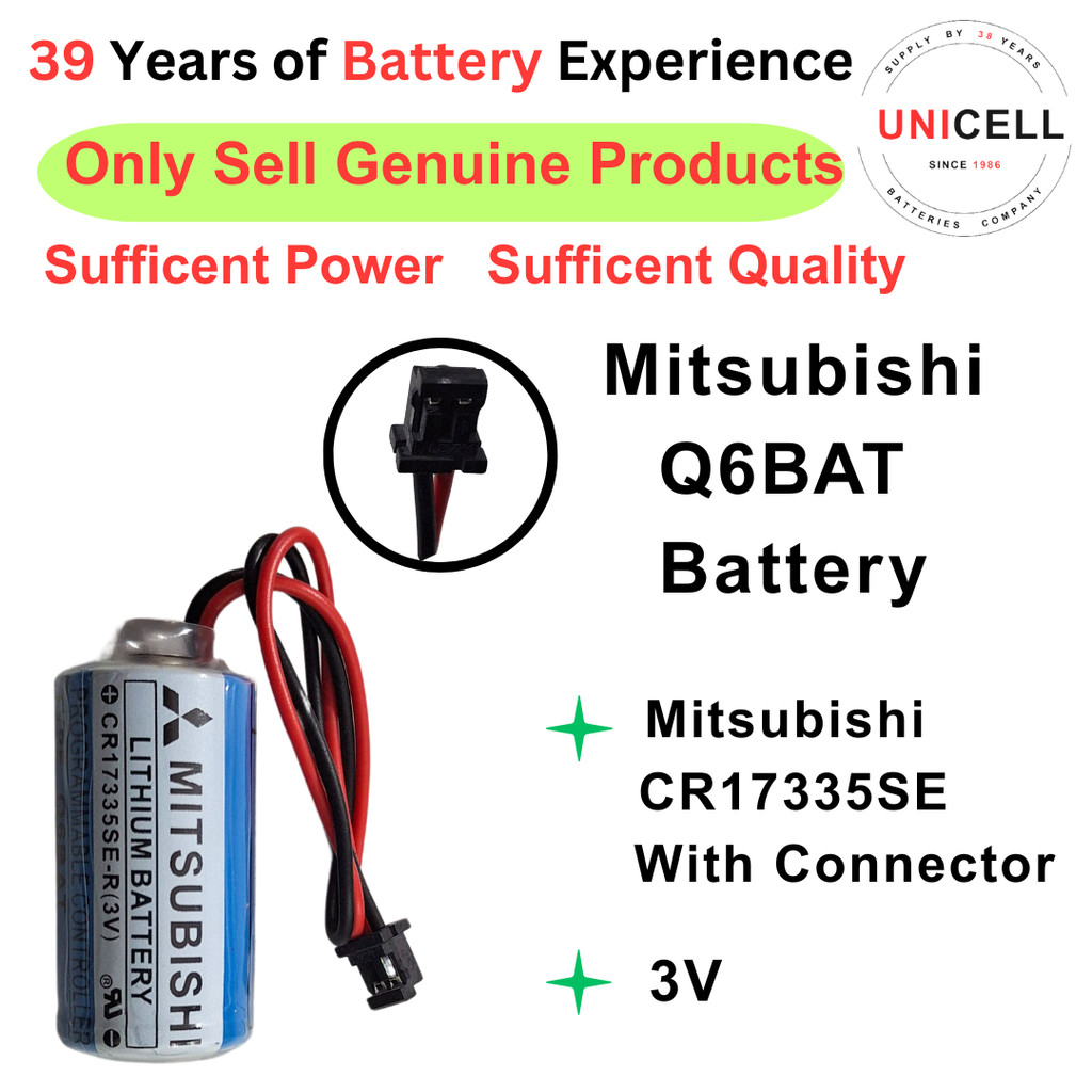3V Mitsubishi Q6BAT battery MITSUBISHI CR17335SE with connector ...