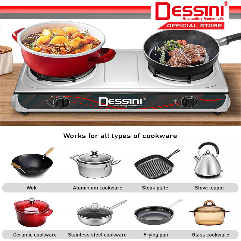 DESSINI ITALY Auto Ignition Infrared Gas Cooker Propane LPG Hob 2 ...