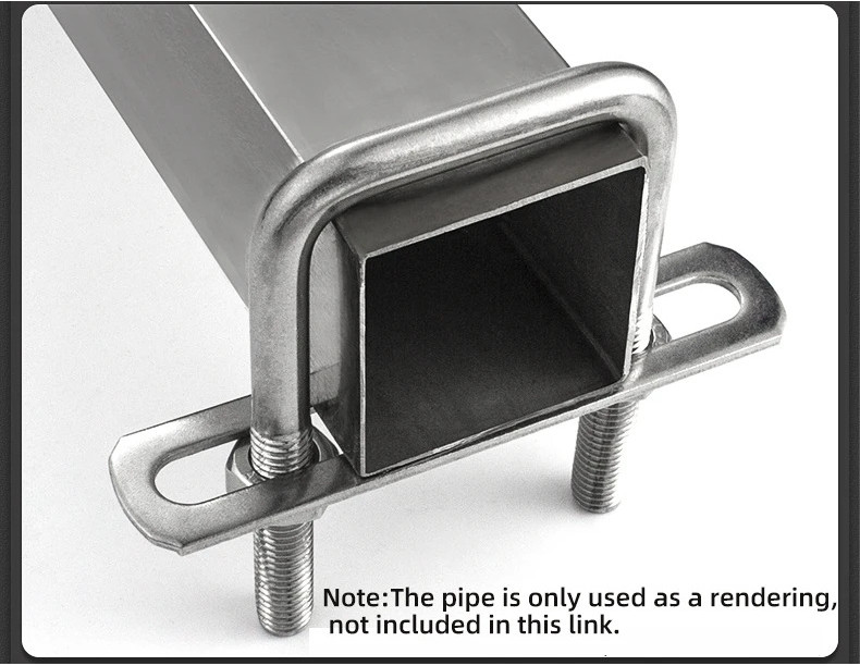 304 Stainless Steel Square U-Clamp | Right Angle U-Bolt Clamp | Heavy ...