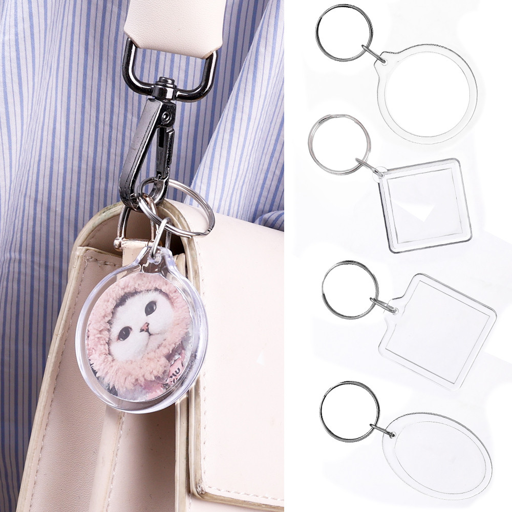 5/10Pcs Blank Transparent Acrylic Picture Frame Keychain - DIY Multiple ...