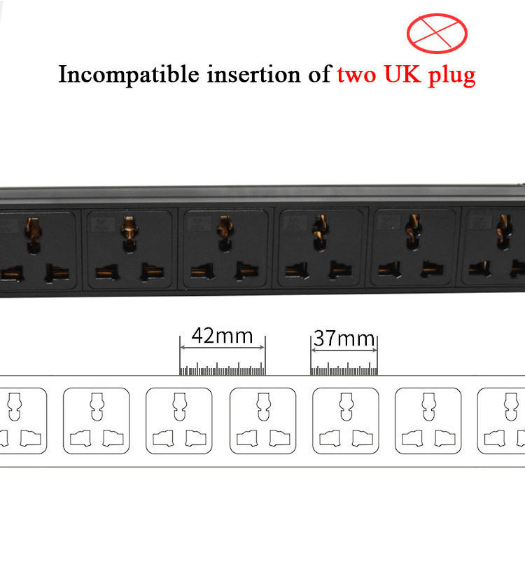 Cabinet Mount PDU Power Strip 16A Air Switch Surge protection 2-12 Ways ...