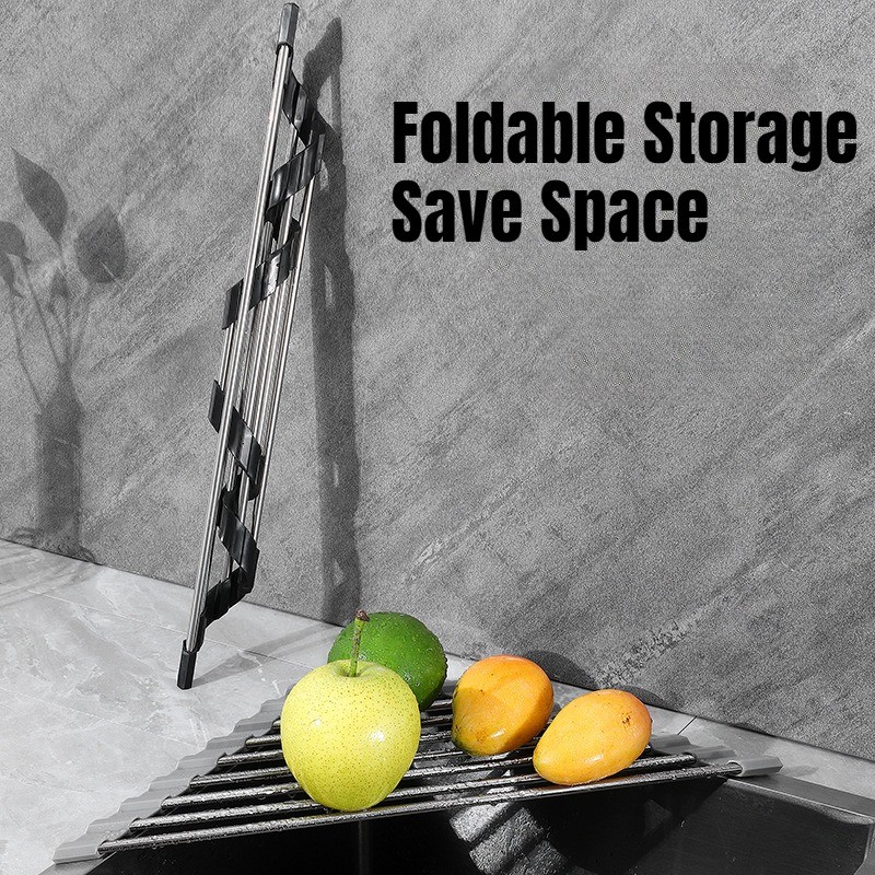 Foldable Sink Corner Sponge Rag Holder Stainless Steel Triangle ...