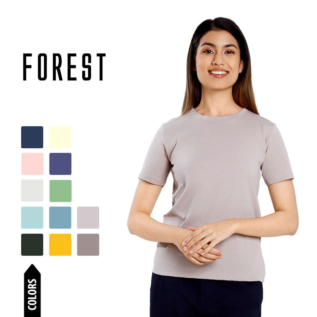 Forest Baju T Shirt Perempuan | Forest Ladies 100% Cotton Round Neck ...