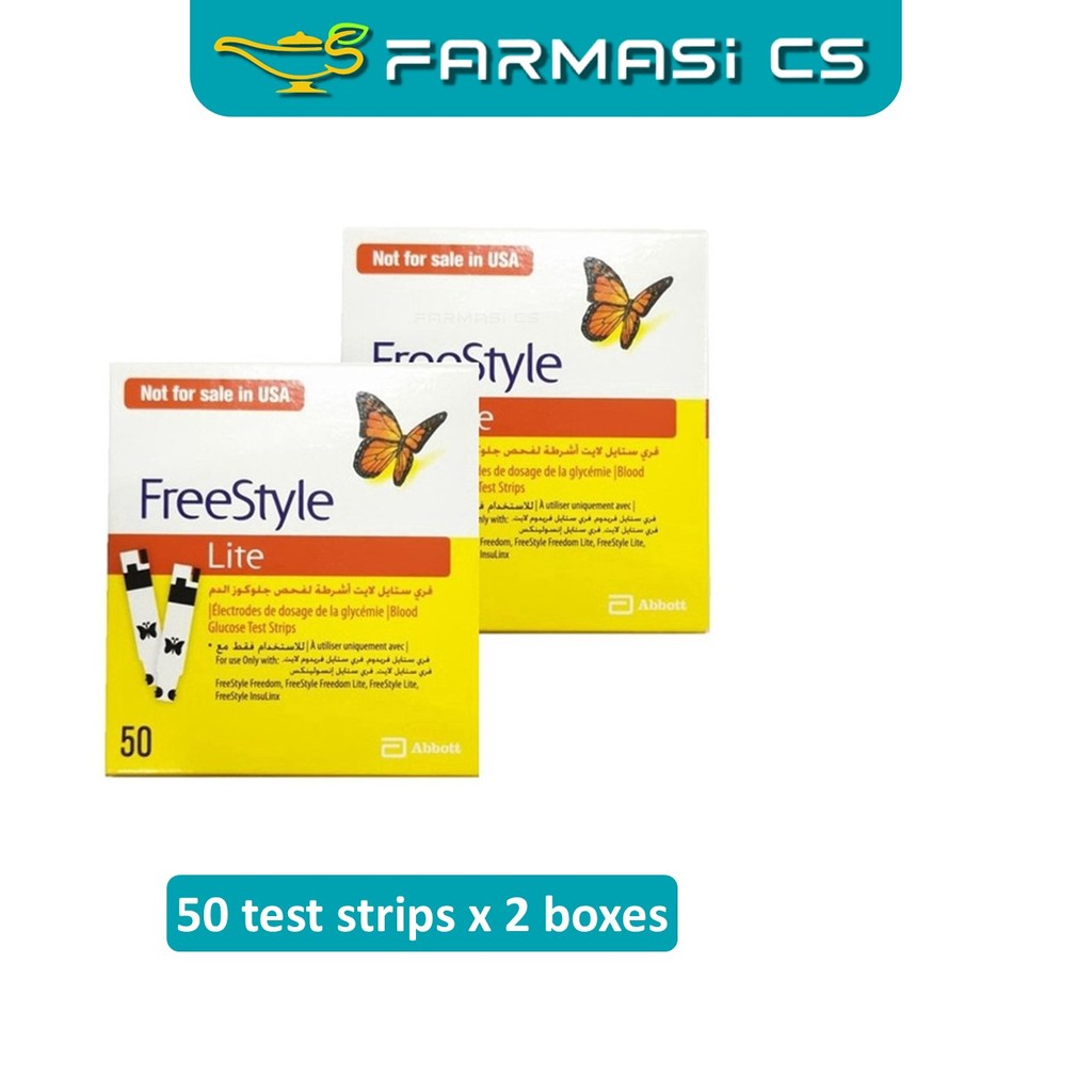 Abbott Freestyle Freedom Lite Blood Glucose Test Strips 50s x 2 (TWIN ...