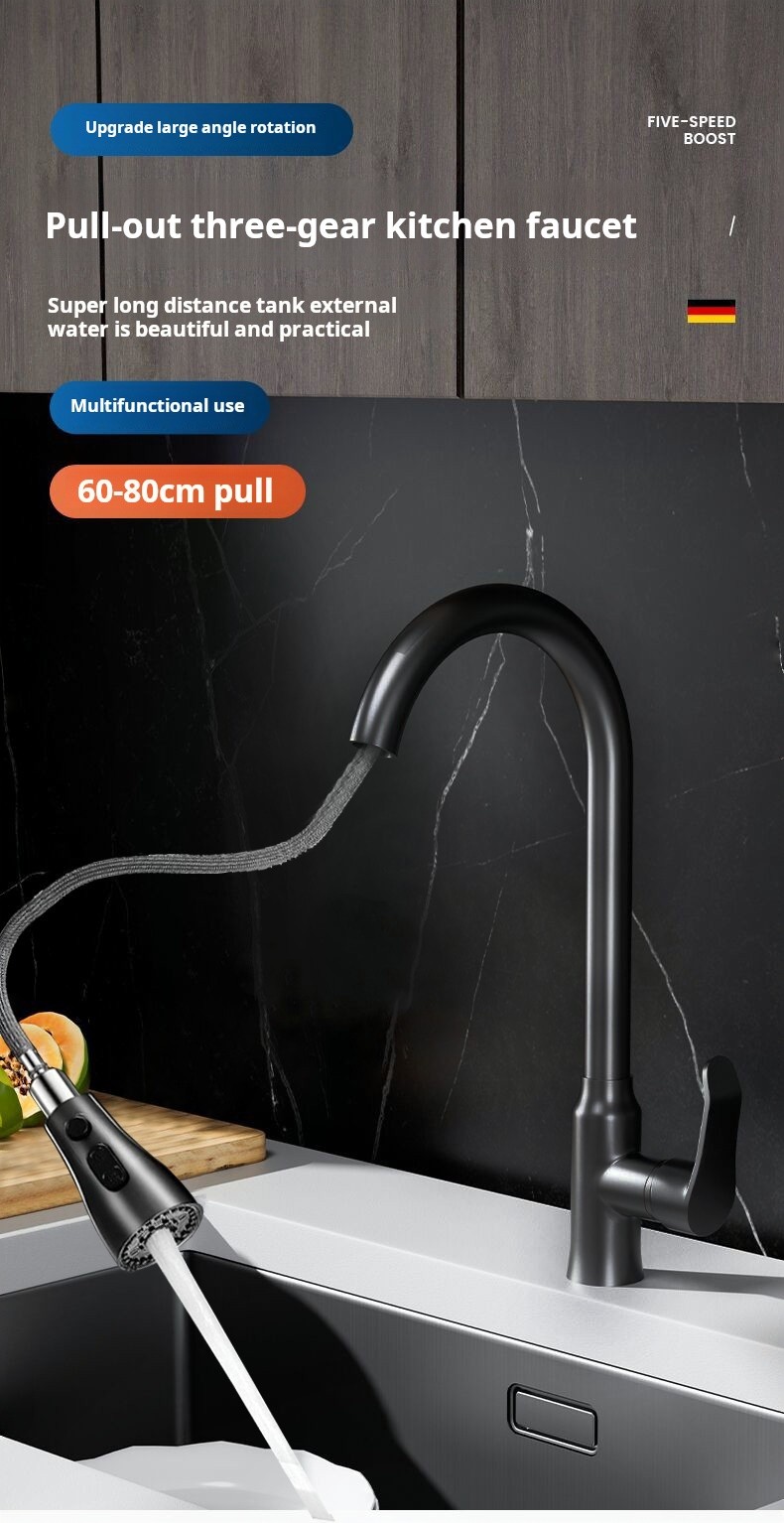 Faucet Kitchen Basin Tap Stainless Steel Mixing Taps Faucet Sink Wate ...