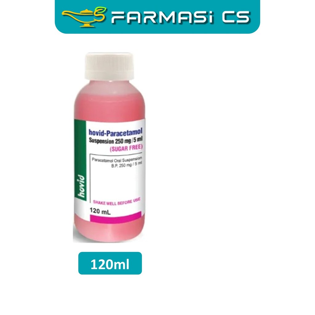 Hovid Paracetamol Suspension 120ml EXP:09/2026 [ Sugar Free, 250mg/5ml ...