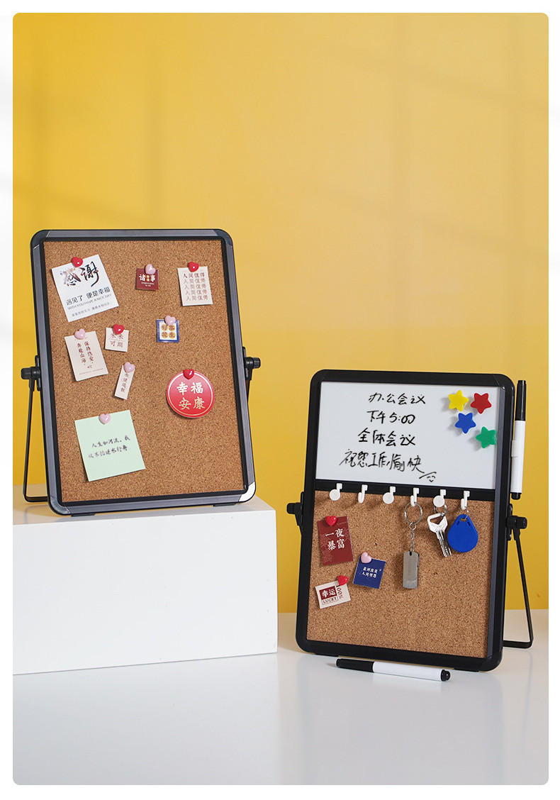 Cork Board Whiteboard Double Spelling Writing Board Hook Pushpin Decorative Bracket Office ...