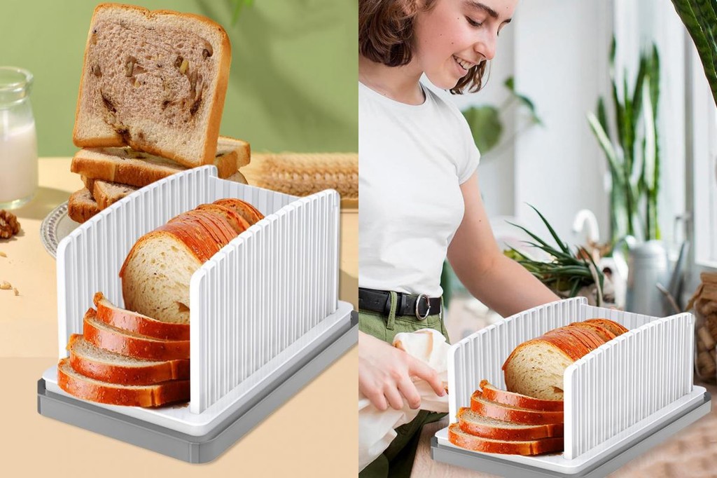 /LO/ Bread Slicer with Crumb Catcher Bread Slicing Tool for Bread Loaf ...