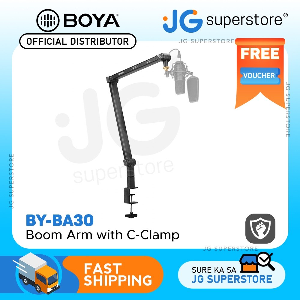 in stock Boya BY-BA30 Microphone Boom Arm with C-Clamp Mount For Streaming, Podcasting and Home ...