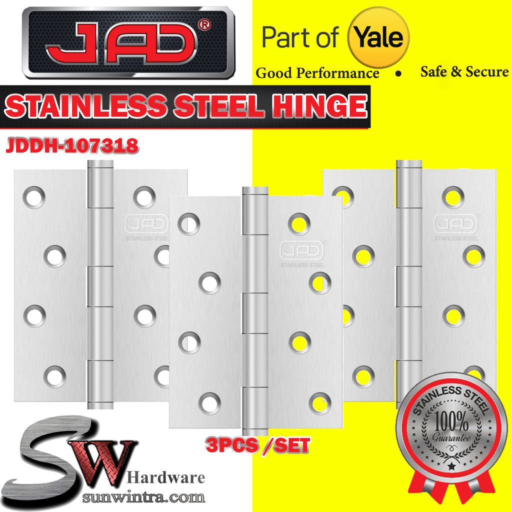 [ORIGINAL] JAD PART OF YALE HEAVY DUTY STAINLESS STEEL HINGES 3PCS 4 ...