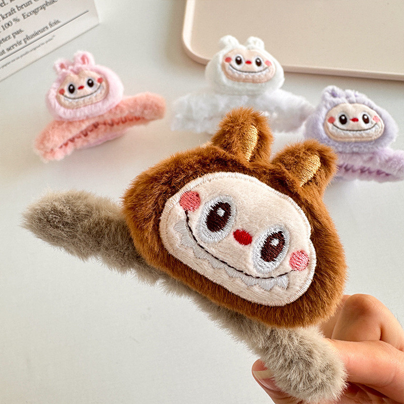 Plush Cartoon Labubu Grab Hair Accessories Cartoon Cotton Labubu Doll ...