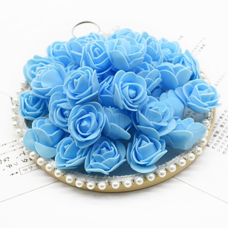 200 Pcs 3.5cm Valentine's Day Mini Foam Rose Bulk Artificial Mini Fake ...