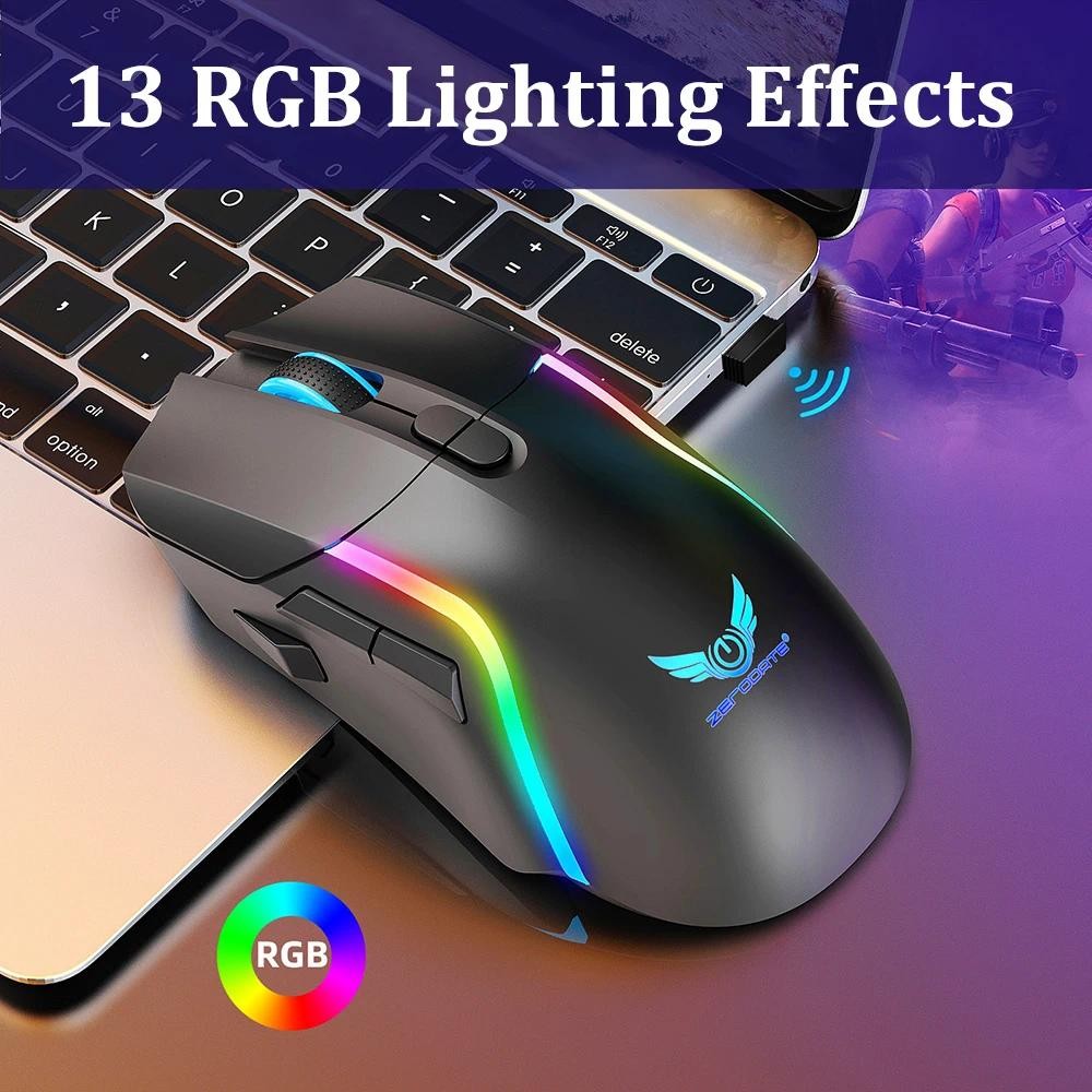 Wireless Mouse 2.4G RGB Mouse Esports Gaming Mouse 3200DPI 8 Buttons ...