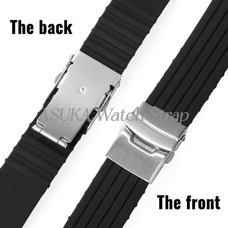 For Seiko Rubber Watch Band Quick Release Tire Pattern Wrist Belt ...