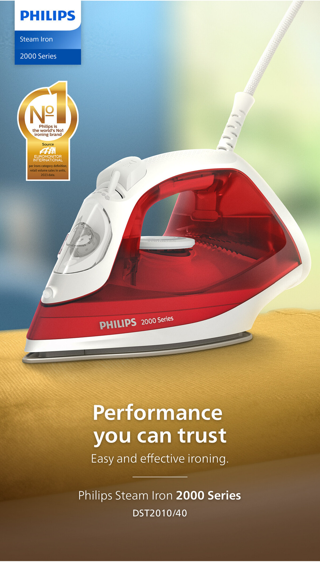[NEW] PHILIPS Steam Iron 2000 Series with Ceramic Soleplate (DST2010 ...