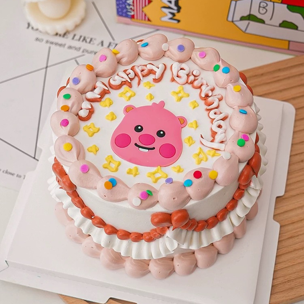 Internet celebrity cute little beaver Loopy cake decoration toppers ...