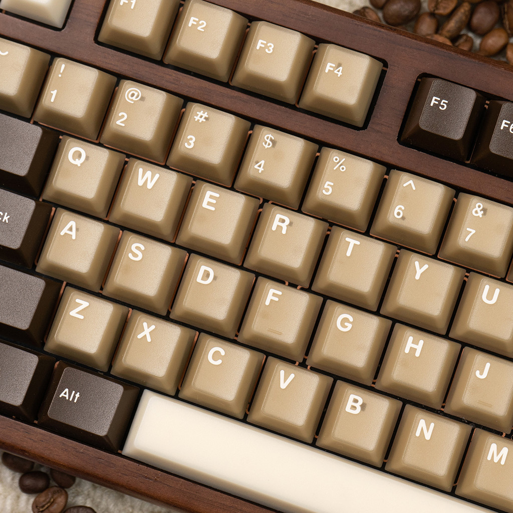 Coconut Latte Keycaps Retro Brown Translucnet Double Shot ABS+PBT ...