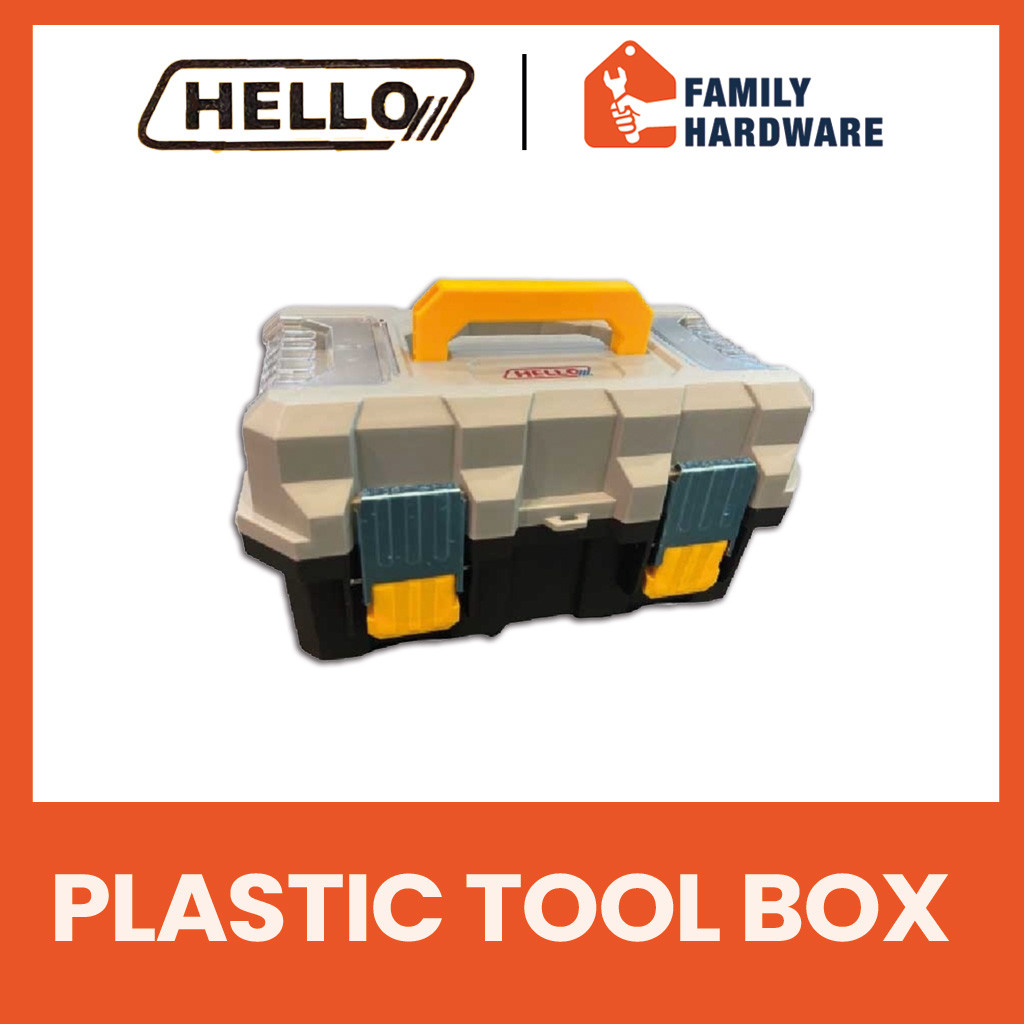 HELLO Super Durable Tool Box 19" 21" 2 Layer Tools Box Kotak Alat Hand ...