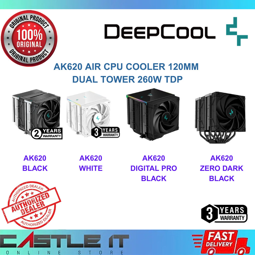 DeepCool AK620 Black / Digital Pro / White / Zero Dark Air CPU Cooler ...