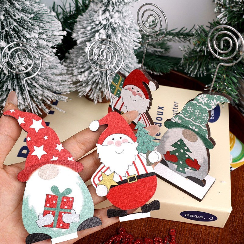 Creative Christmas Photo Folder - Santa Snowman Pattern Decor Ornaments ...