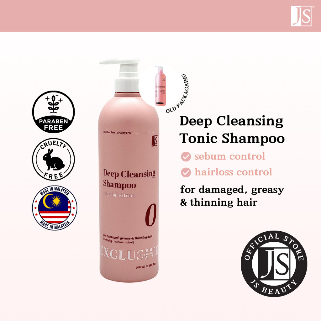 JS Exclusive Deep Cleansing Shampoo for Damaged, Greasy & Thinning hair (J0B) - 1000ML (HB ...