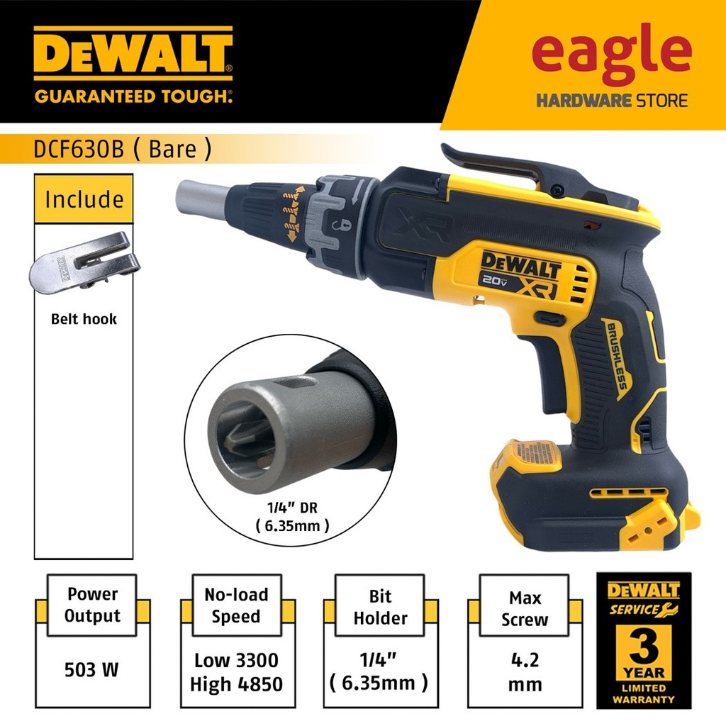 Dewalt DCF630B 18/20V Brushless Cordless Drywall Screwgun ( Bare Unit ...