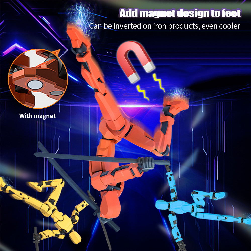 LAKOE Magnet Lucky 13 Dummy Action Figure Toys Multi-Jointed Movable ...