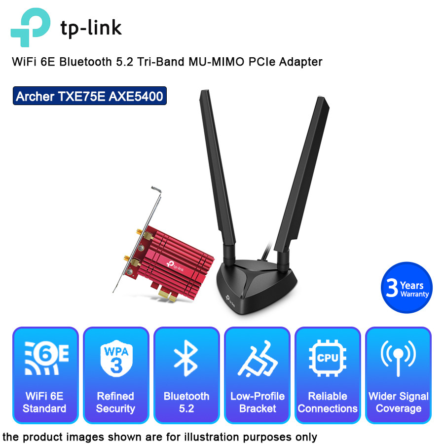 TP-Link Archer TXE75E AXE5400 WiFi 6E Bluetooth 5.2 Tri-Band MU-MIMO ...