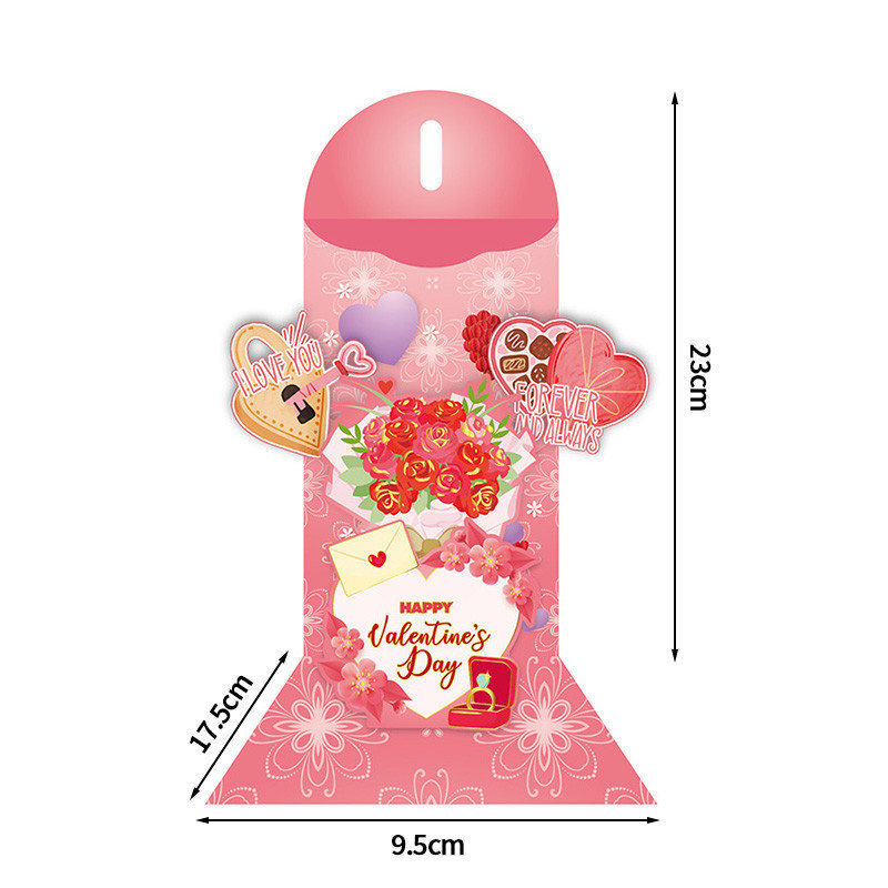 3D Cartoon Money Packet Pink Flower Printing Red Packets Creative Lucky ...