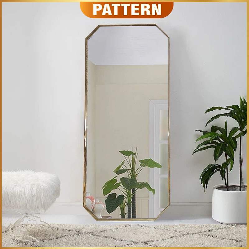 PATTERN Full Length Octagon Stand Mirror Cermin Tinggi Besar Modern ...