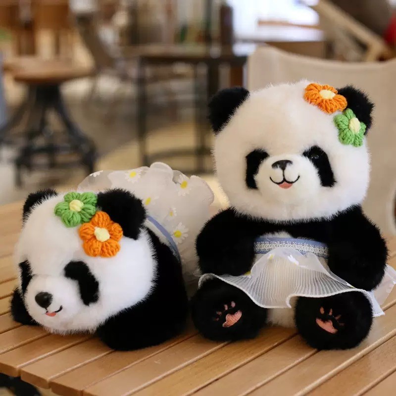 Fluffy Panda Soft Plush Toy With Unique Backpack Designs For Collectors ...