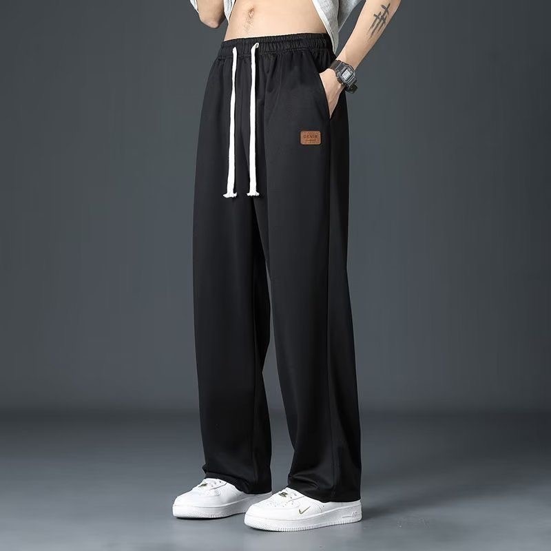 Local Delivery Men's Korean Ice Silk Pants for Men Loose Straight Cut Seluar Lelaki seluar slack ...