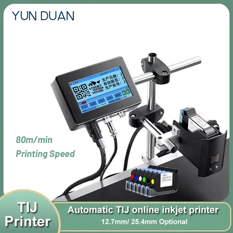 Online TIJ Inkjet Printer Expiry Date Logo Variable QR Code Barcode Printer Conveyor Belt ...