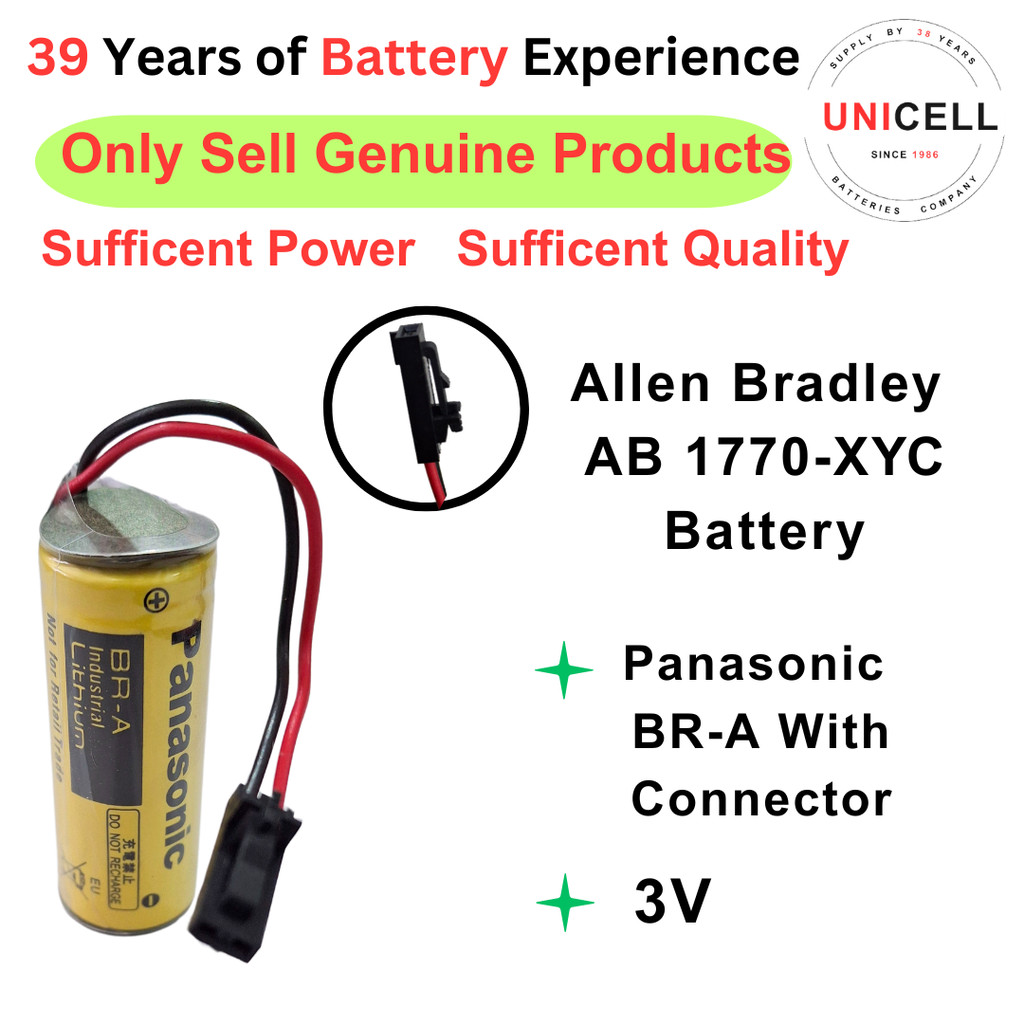 Panasonic BR-A WITH CONNECTOR 3V Allen Bradley AB 1770-XYC battery | Shopee Malaysia