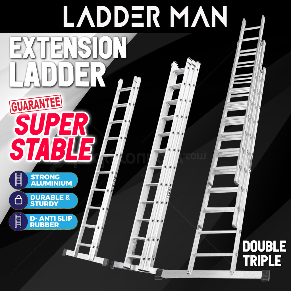 Heavy Duty Double Triple Extension Ladder Aluminium Ladder Tangga Slide ...