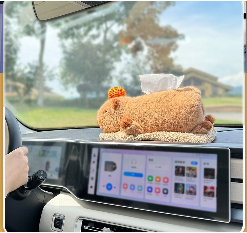 Cartoon Cartoon Charcoal Bag Big Orange Dali Kapibara Tissue Box in One ...