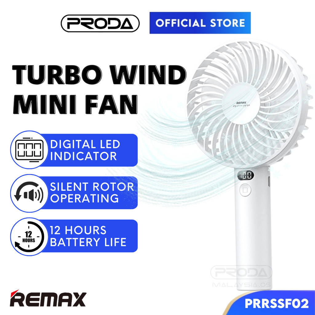 REMAX Mini Cooling Hand Held Fan For Student Strong Wind Portable ...