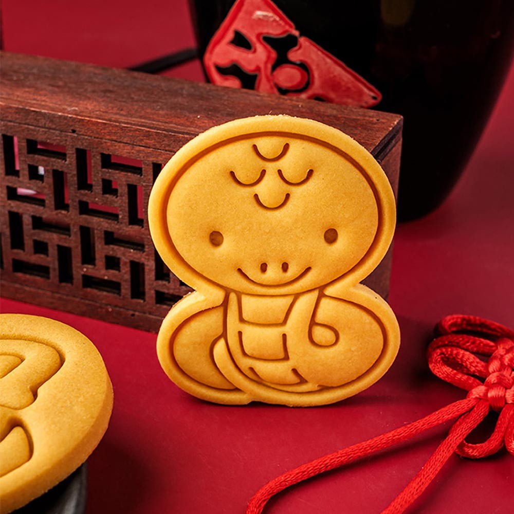7pcs/set 2025 Year of The Snake 3D Cookie Molds Fondant Cutter DIY ...